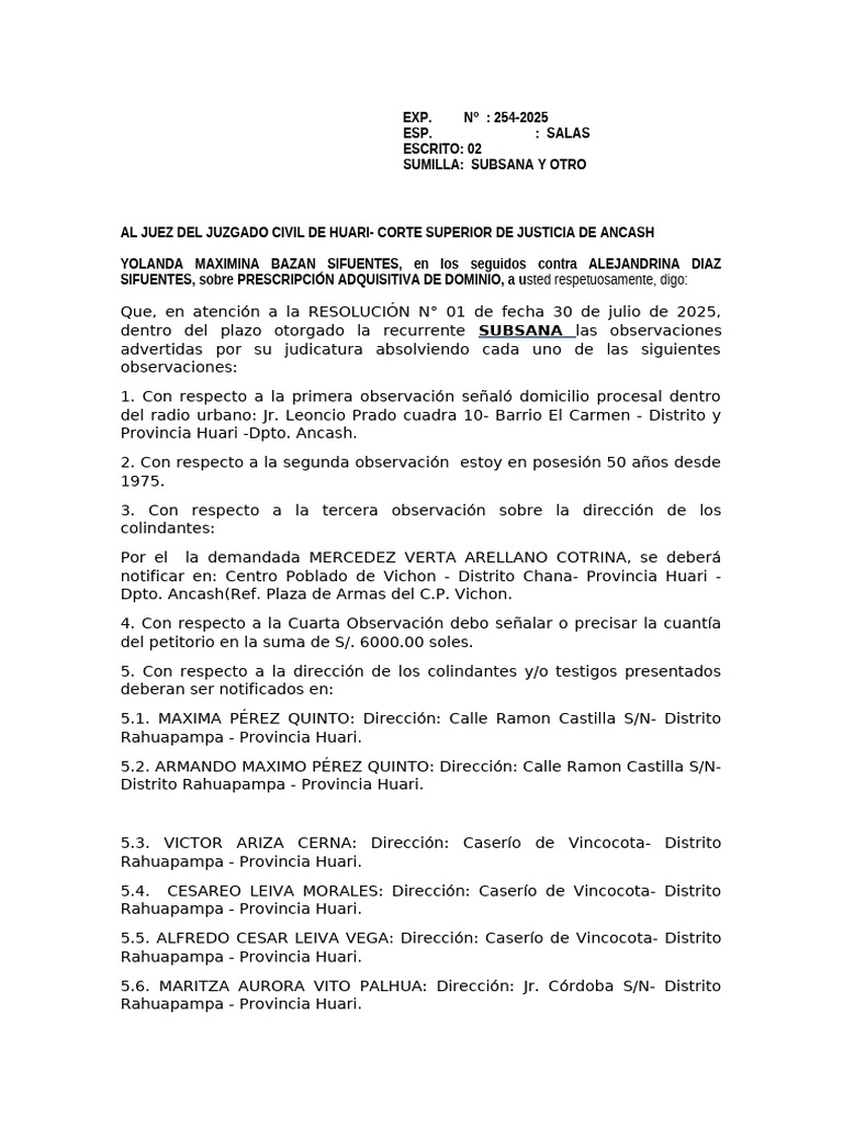 Subsana Yolanda | PDF