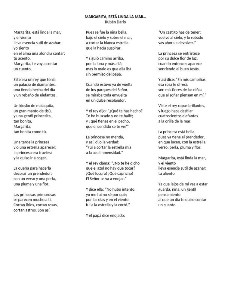 Cuento Poético: Margarita y la Estrella | PDF