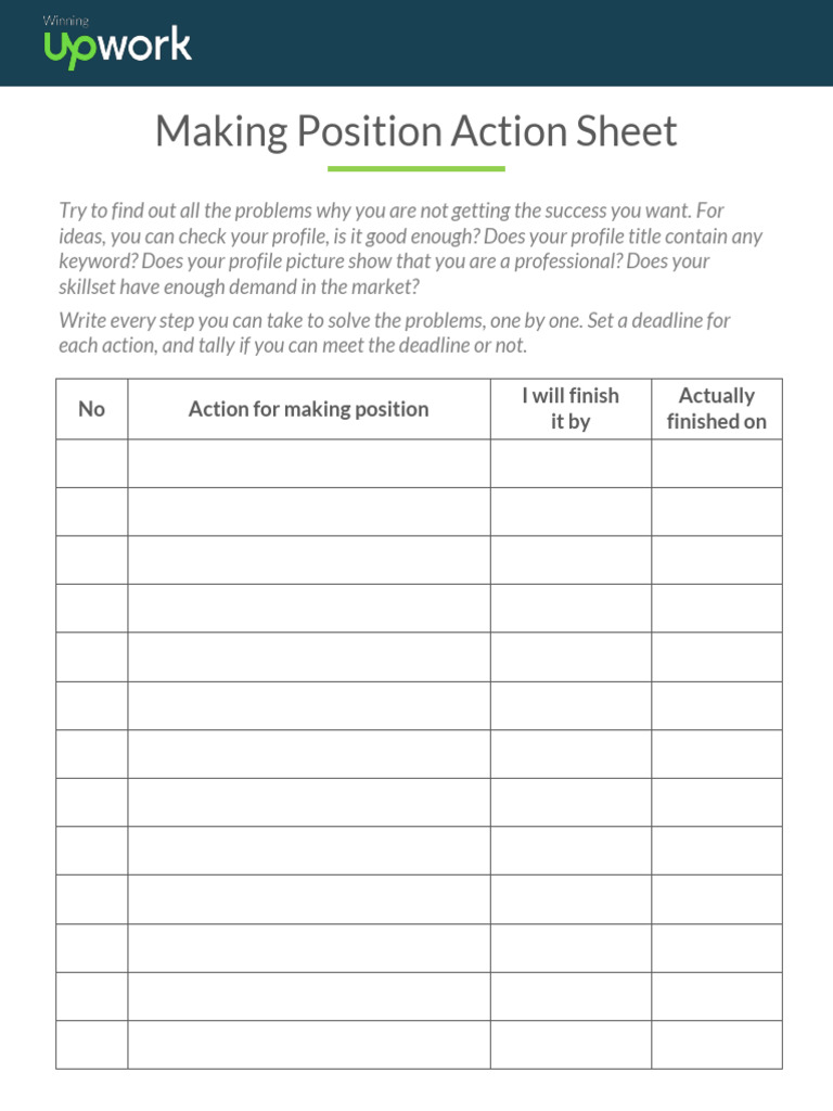 Making Position Action Sheet | PDF