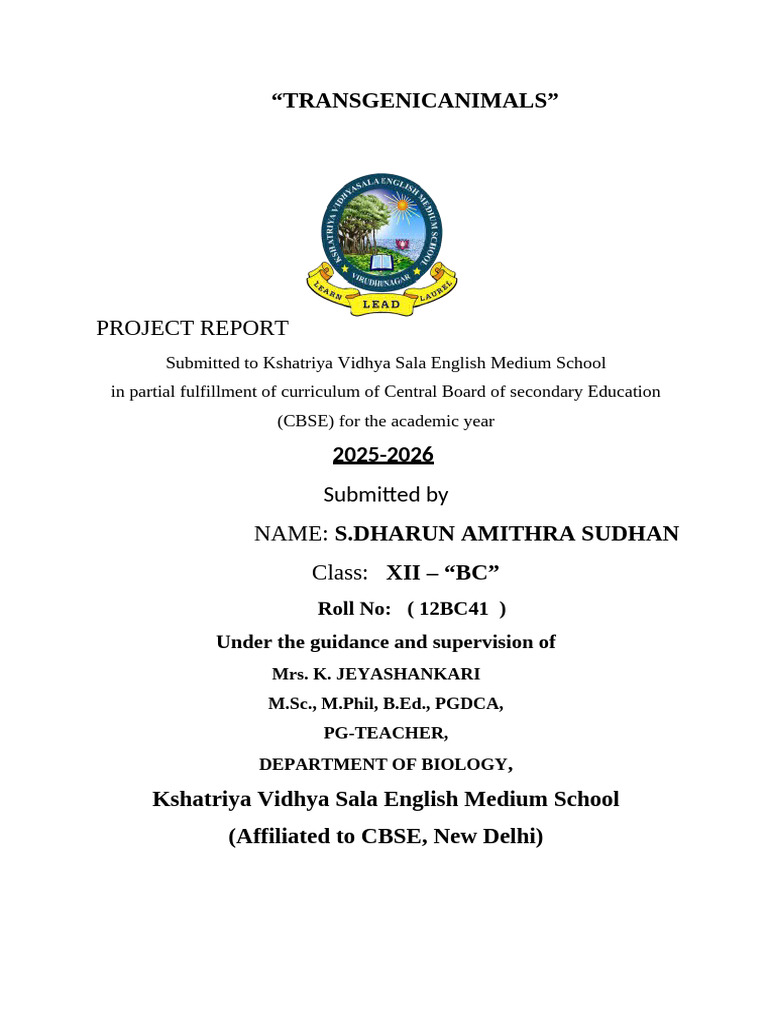 Botany Front Page (1) Dharun | PDF | Schools | Qualifications