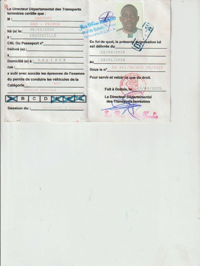 Permis Cemac 2025 | PDF