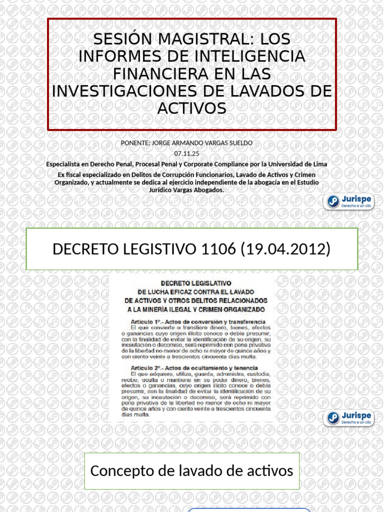DIAPOSITIVAS SM ️ Los informes de inteligencia financiera - Jorge ...
