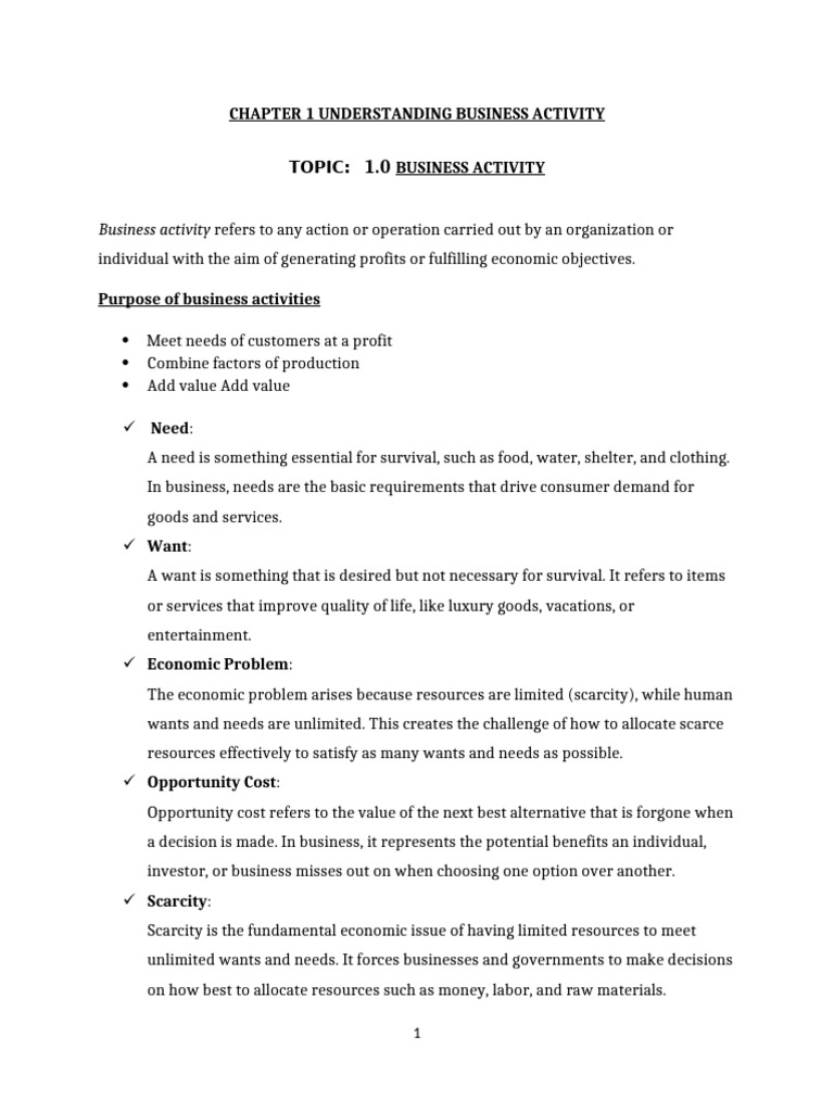 Chap 1 Understanding Business Activity | PDF | Franchising ...