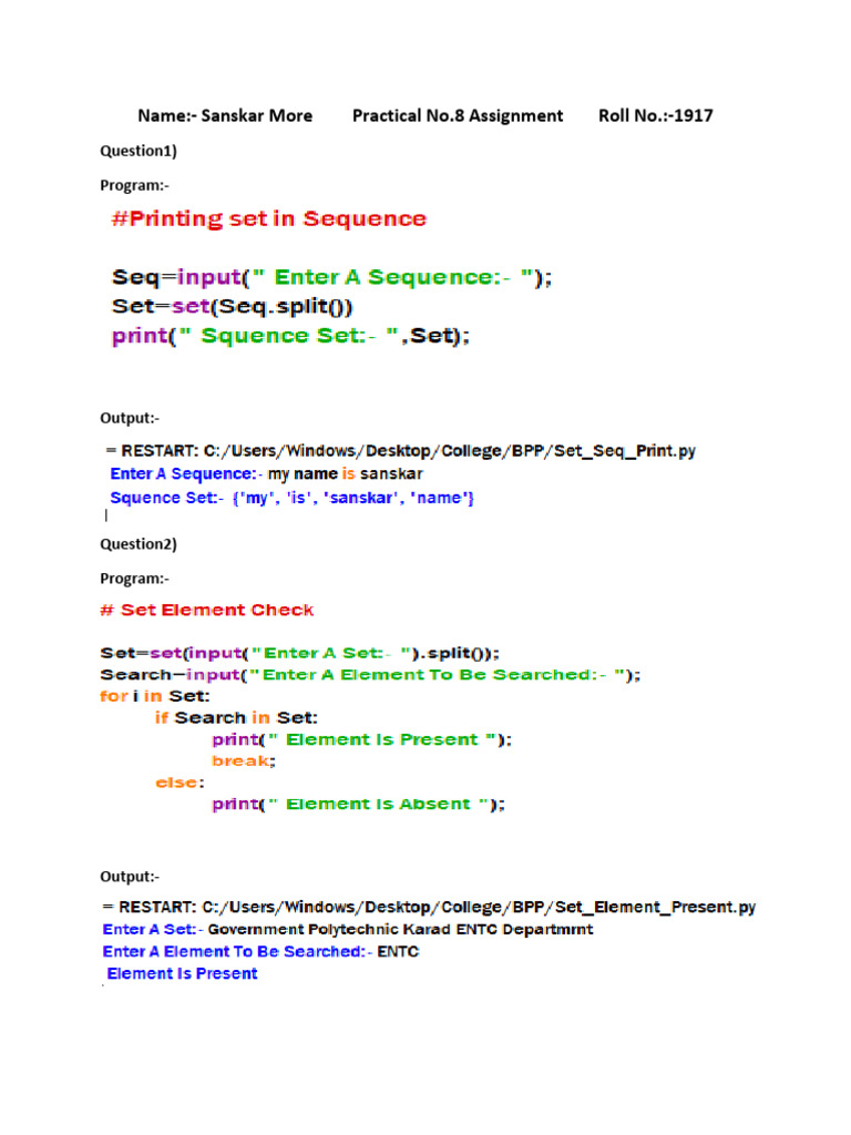 Practical 8 Assignment | PDF