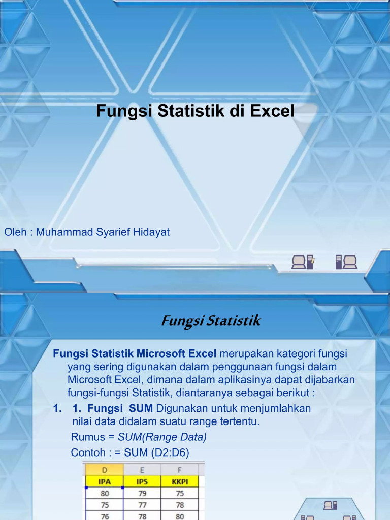 Fungsi Rumus Statistik Di Excel PDF | PDF