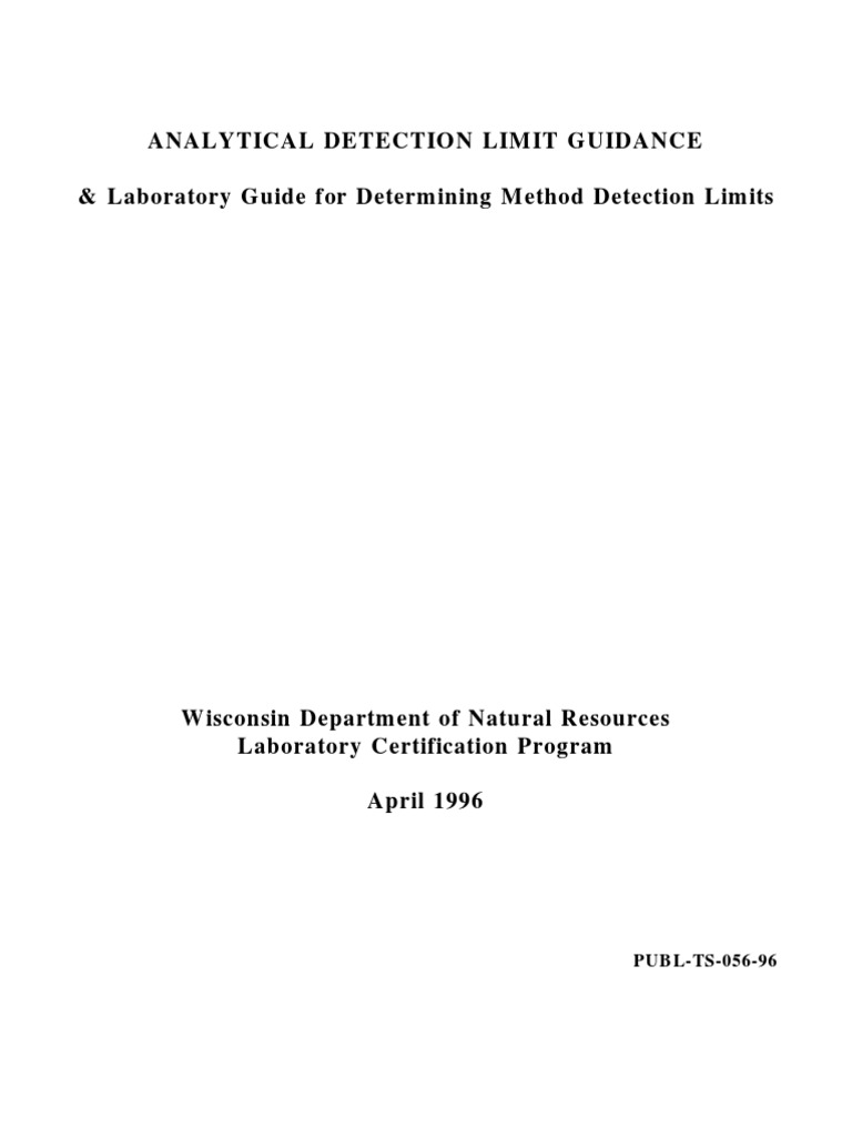 Limit of Detection Guidance Document | PDF | Detection Limit ...