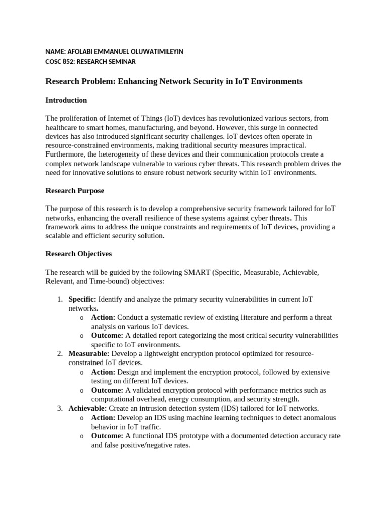 Research Problem | PDF | Internet Of Things | Computer Security