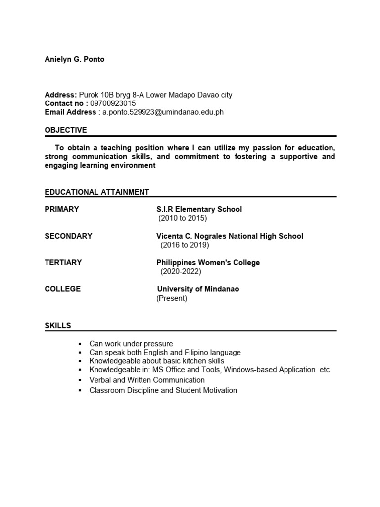Resume Final | PDF