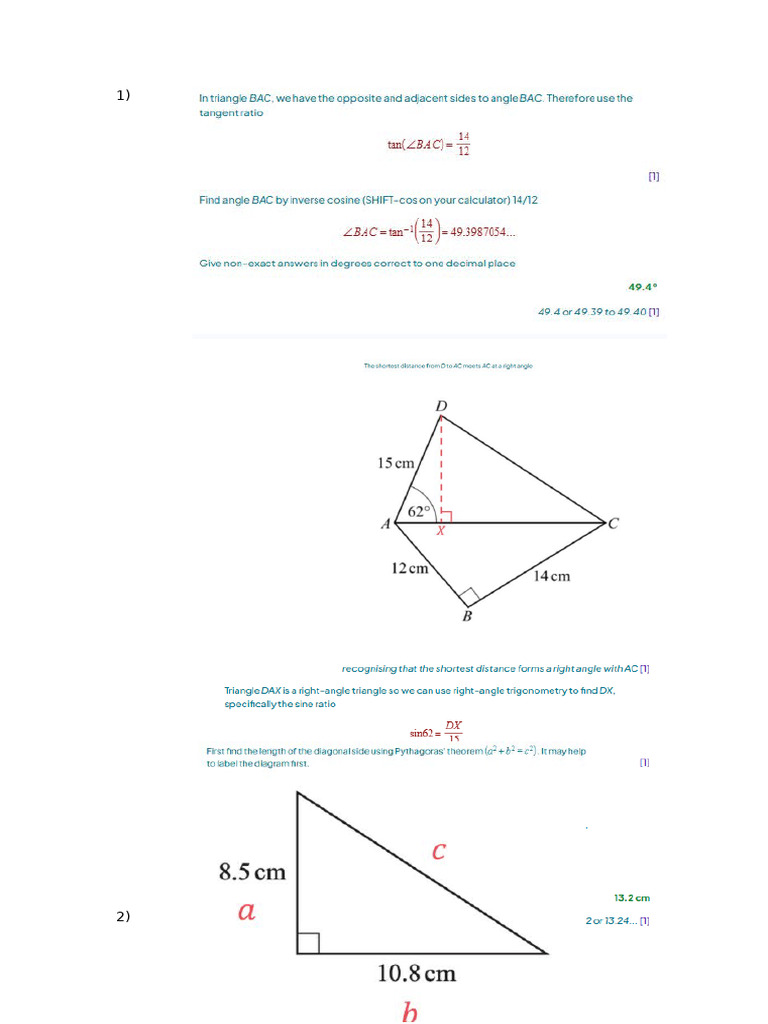 MS Right Angled Triangles | PDF