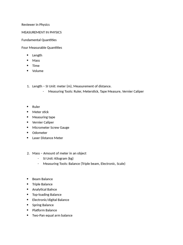 Essential Measurement Tools in Physics | PDF
