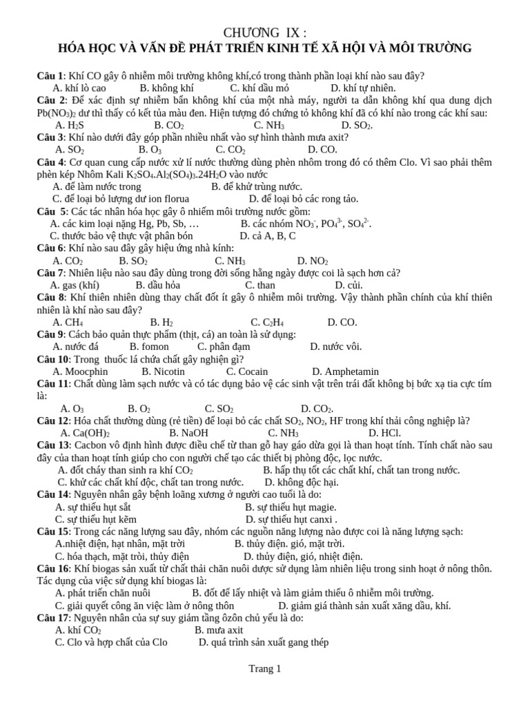 Hoa Hoc Va Moi Truong | PDF