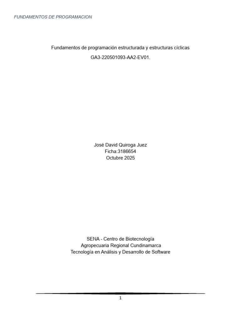 Fundamentos de Programación Estructurada y Estructuras Cíclicas | PDF