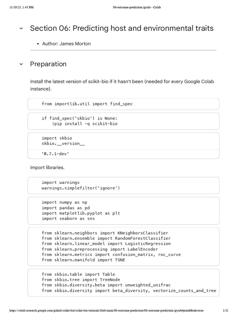 06-Outcome-Prediction - Ipynb - Colab | PDF | Receiver Operating Characteristic | Data Analysis