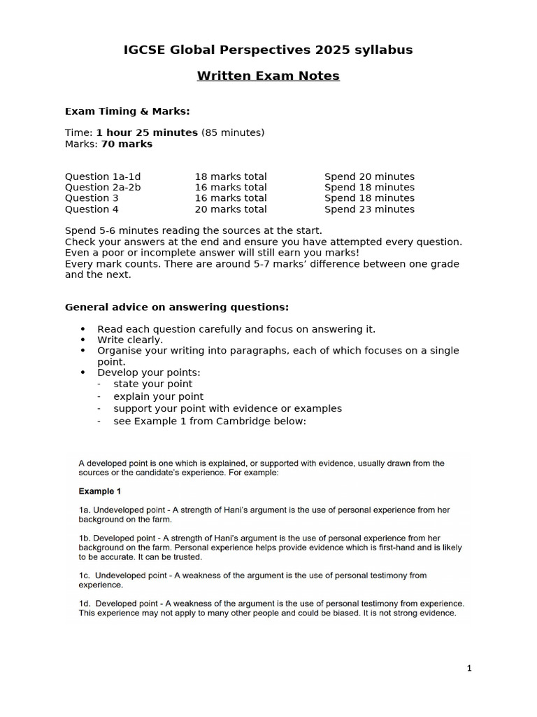 IGCSE GP Notes for Written Exam 2025 Syllabus ...