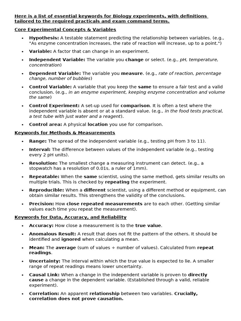 Biology experiments | PDF | Experiment | Accuracy And Precision