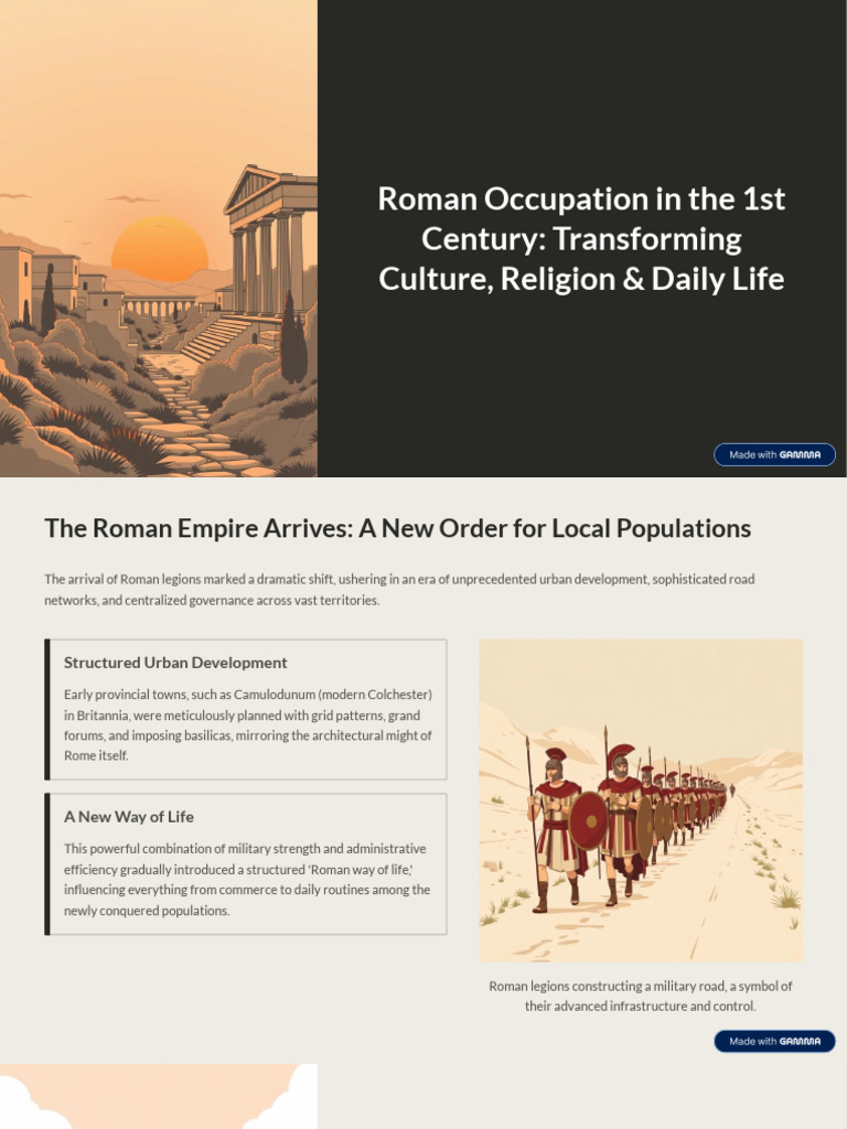 Roman Occupation in The 1st Century Transforming Culture Religion and ...
