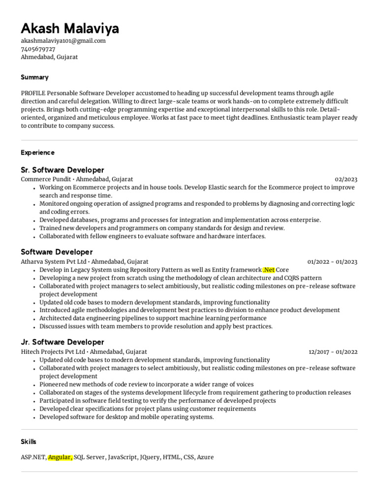 Akash Malaviya | PDF | Software Development | Software