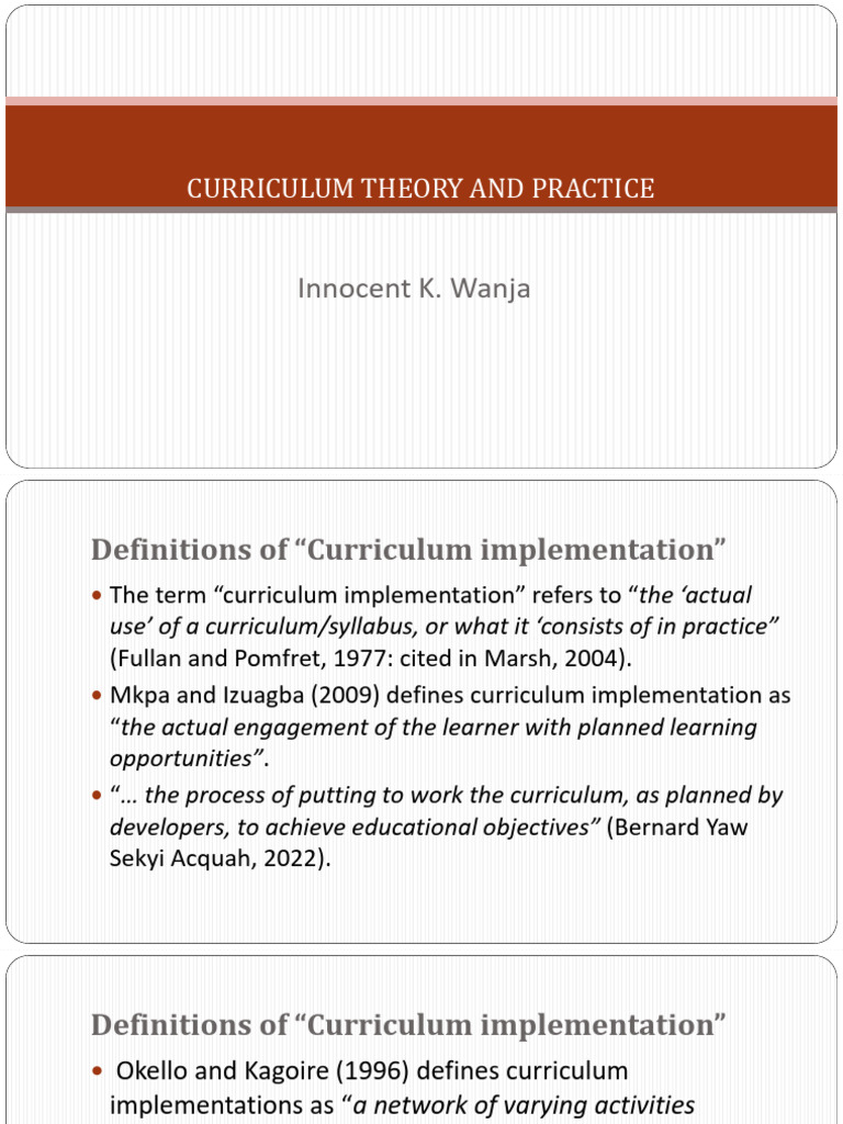Curriculum Implementation | PDF | Curriculum | Teachers