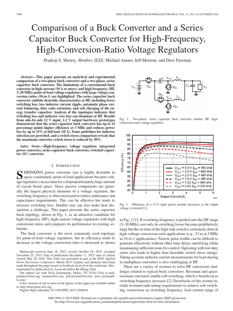 Buck vs. Series Capacitor Converters | PDF | Inductor | Capacitor