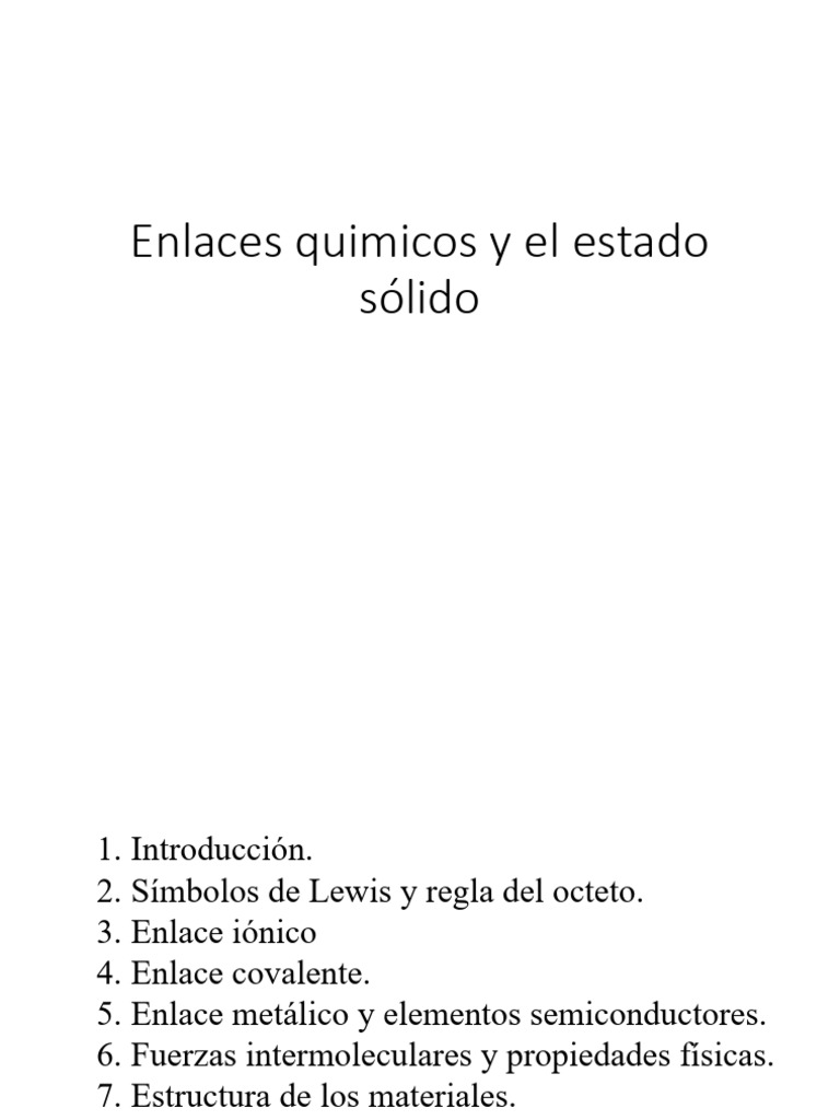 Enlaces y Estado Solido | PDF | Enlace químico | Polaridad química