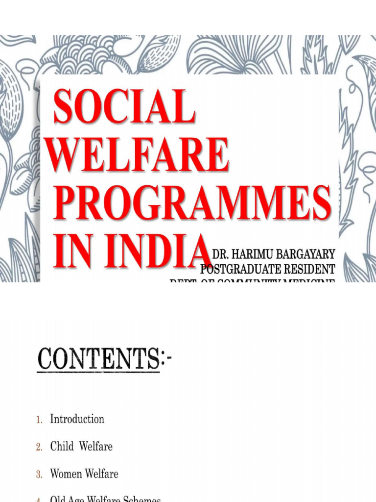 Social Welfare Programmes | PDF