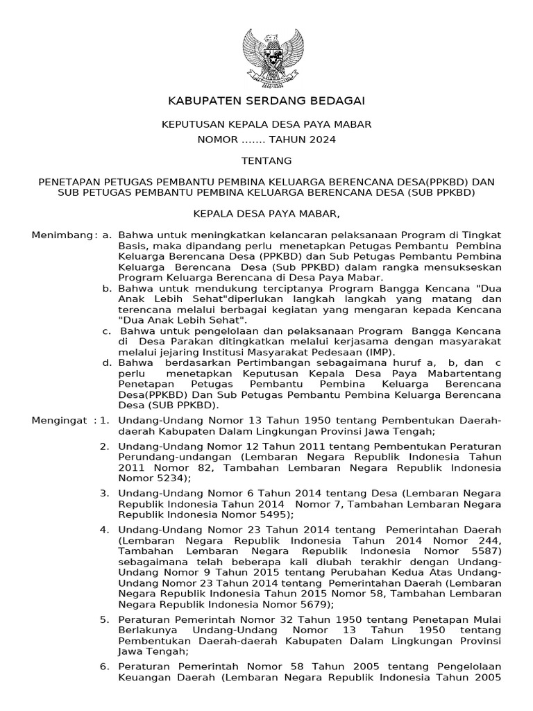 SK PPKBD Dan Sub PPKBD 2024 | PDF