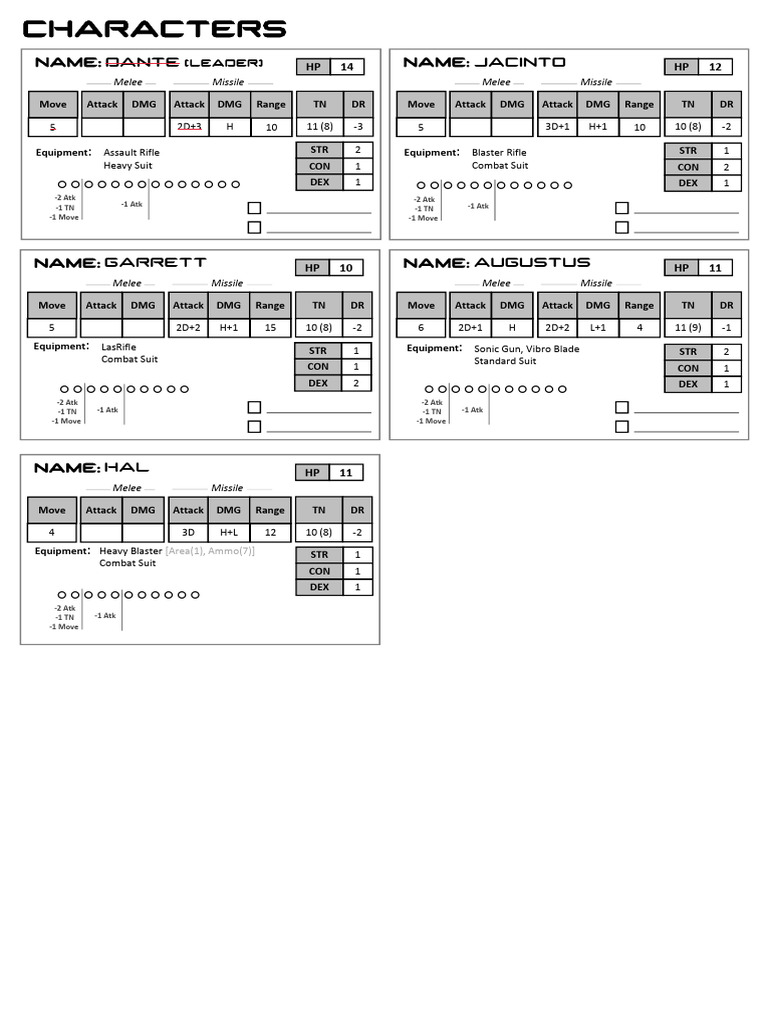 Characters | PDF | Projectile Weapons | Ballistics