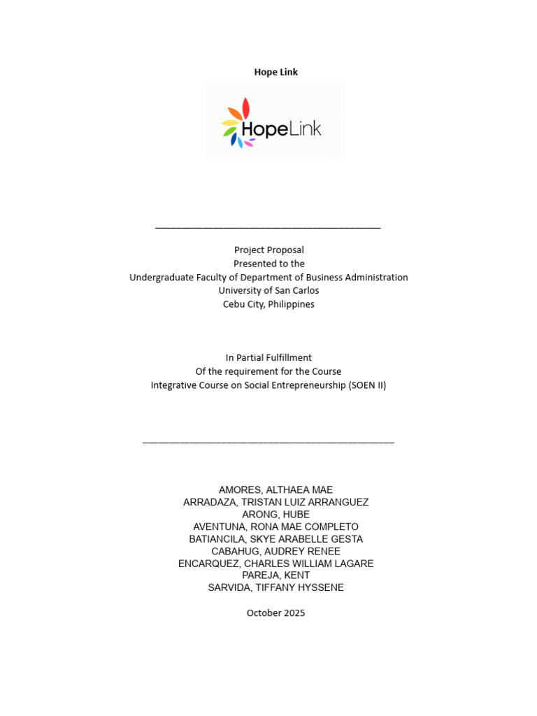 Hope Link: Social Entrepreneurship Proposal | PDF | Drug Rehabilitation ...