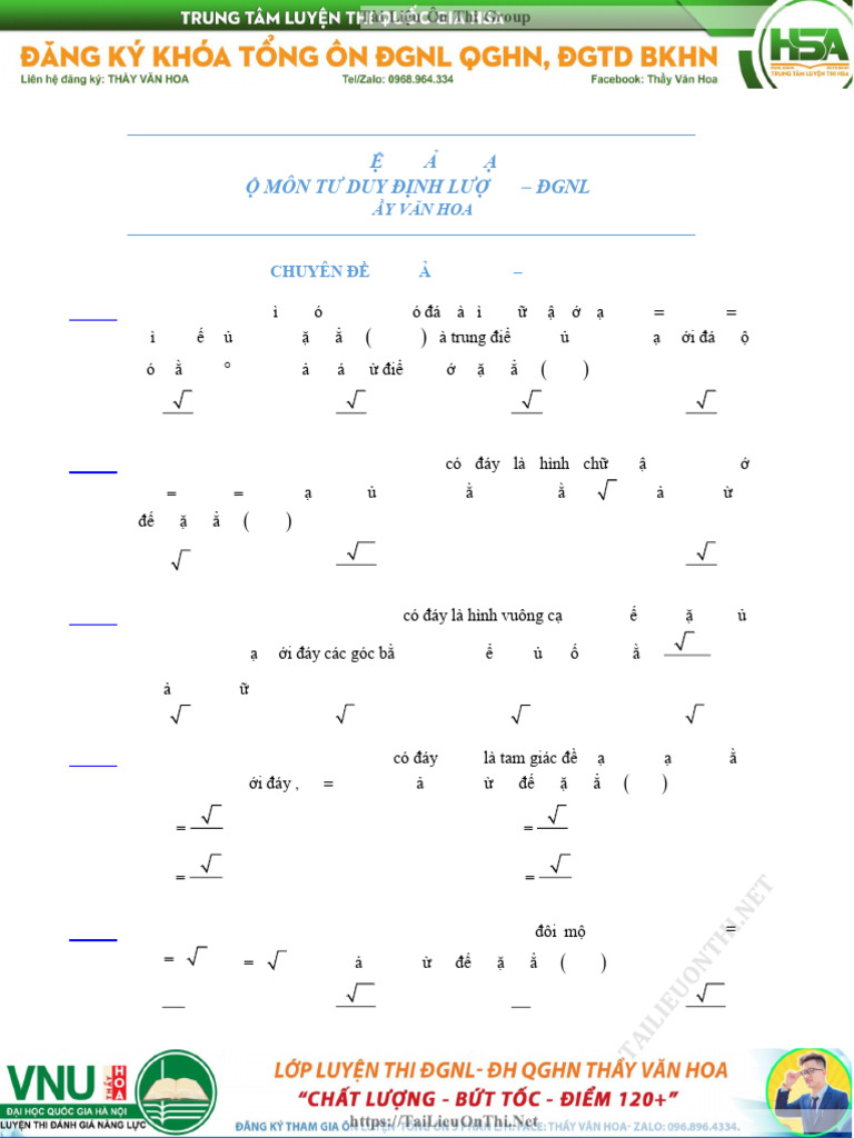 19.ĐGNL-TVH-KHOẢNG CÁCH, MINMAX(ĐỀ) | PDF