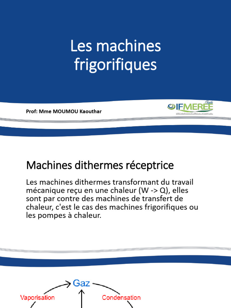 Machines Frigorifiques et Fluides Frigorigènes | PDF | Réfrigérateur ...