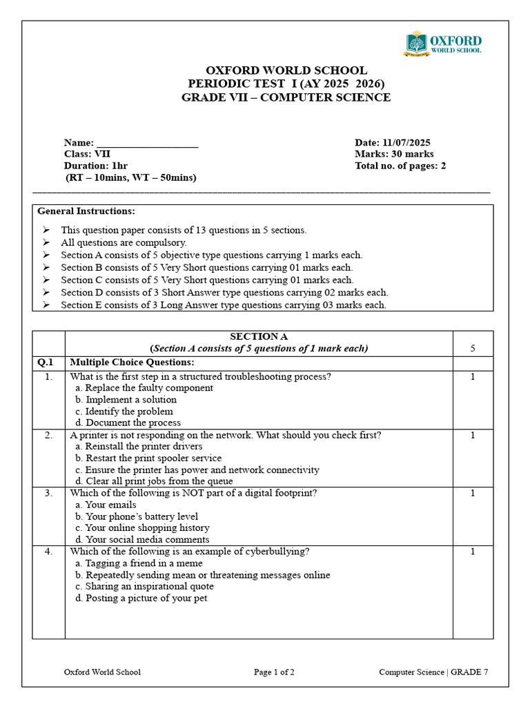 G-7 Pt-1 It Qp | PDF | Troubleshooting | Computing