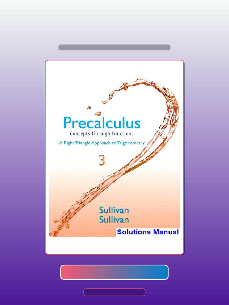 Precalculus Concepts Through Functions a Right Triangle Approach to Trigonometry 3rd Edition ...