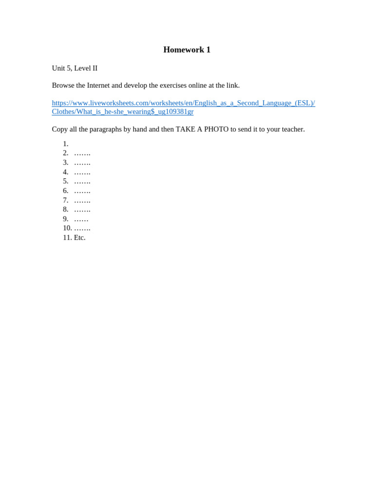 Writing Unit 5 Level II (1) | PDF