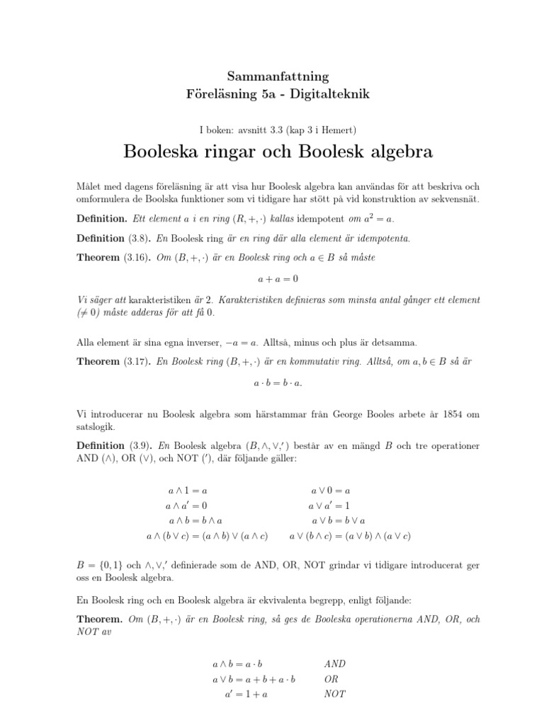 Lecturenotes L5a | PDF