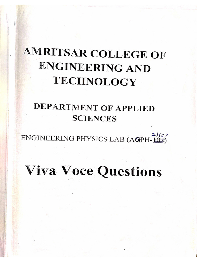 Physics Viva Questions | PDF