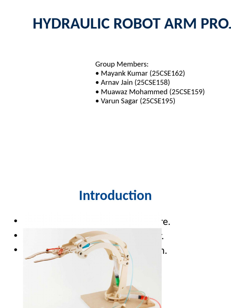 Hydraulic Robot Arm Updated | PDF