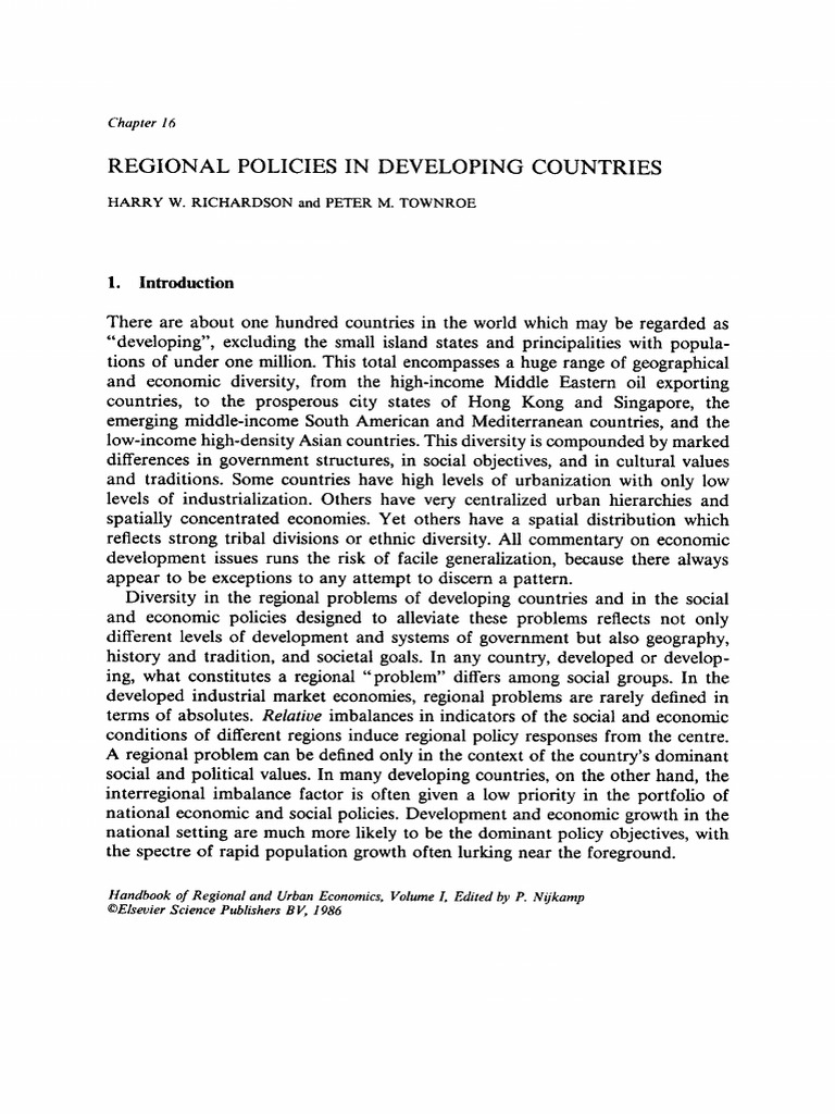 Regional Policies in Developing Nations | PDF | Economic Growth | Economics
