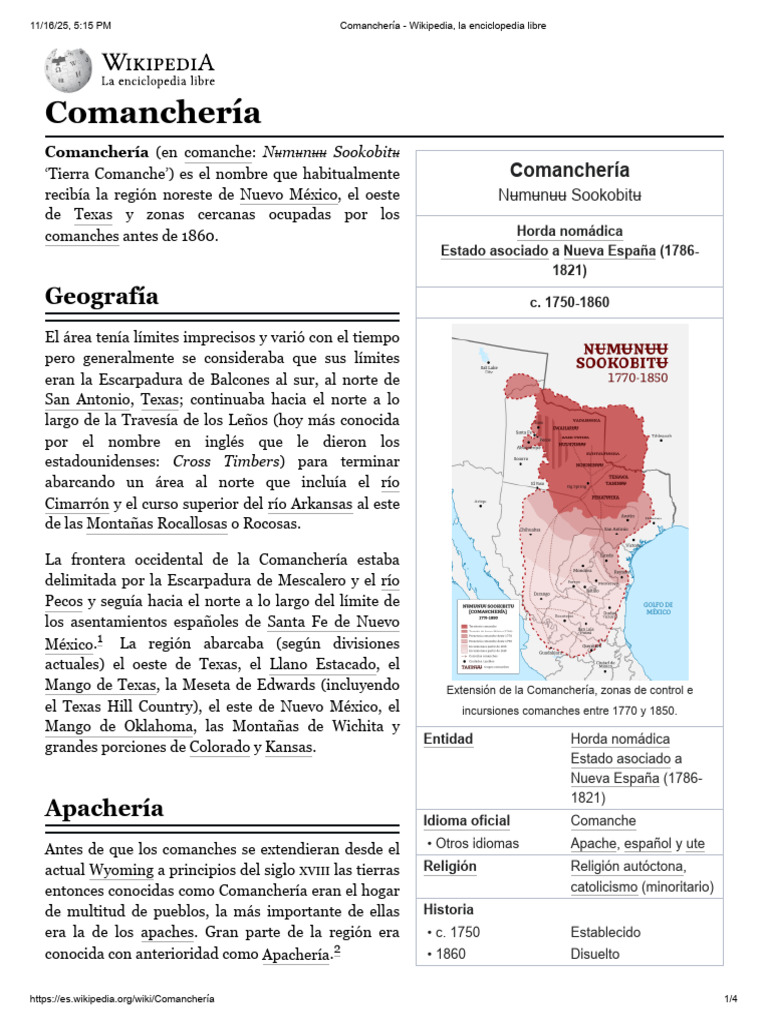 Historia y geografía de Comanchería | PDF | Oklahoma | Texas