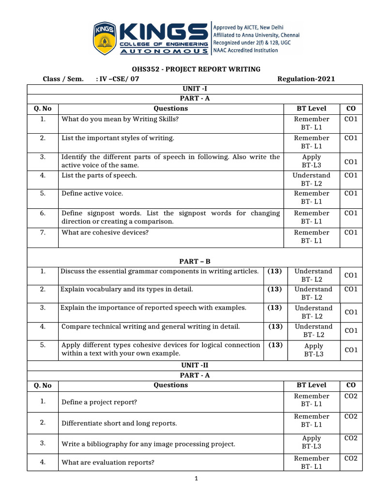 Ohs352-Project Report Writing | PDF | Cognition | Cognitive Science