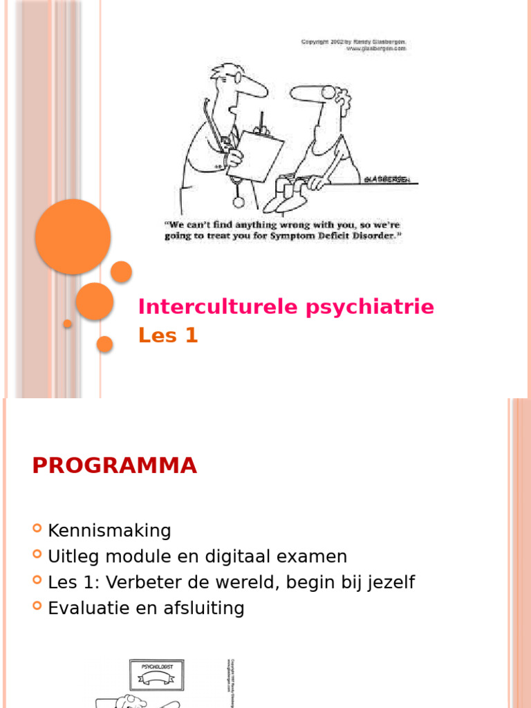 Powerpoint les 1 Interculturele psychiatrie Virtual classroom 2024 ...