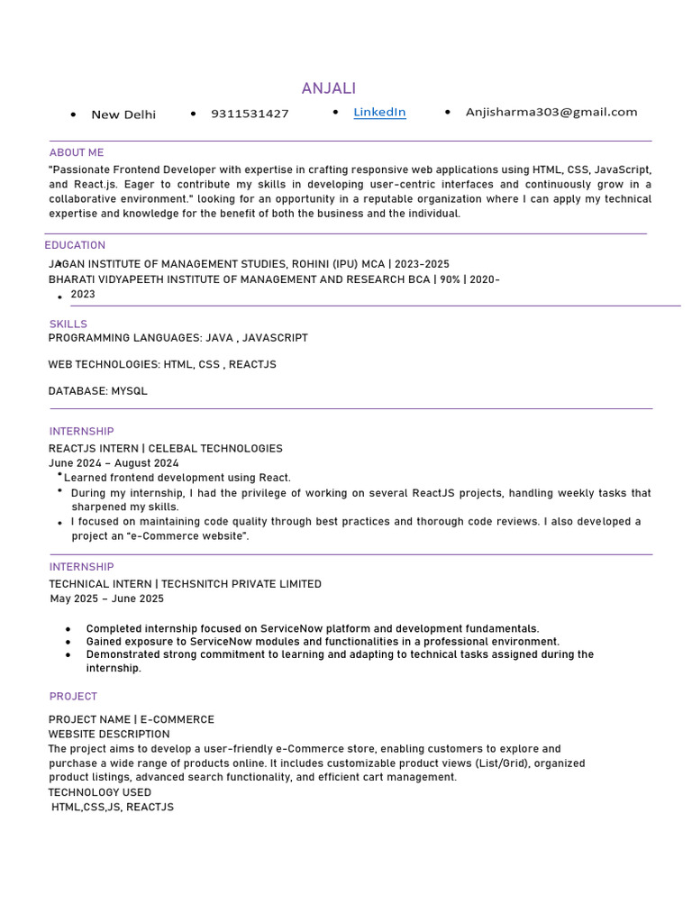 Anjali(Resume) 3 | PDF