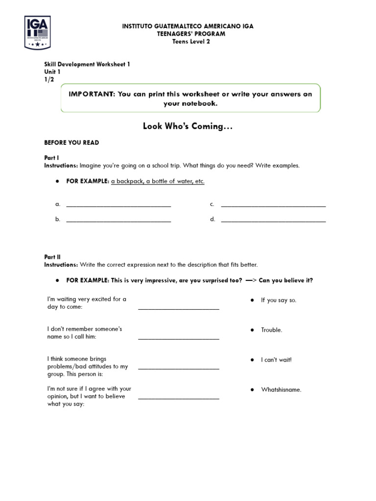 PDPWORKSHEET_TL2_Unit1_P10_LookWho'sComing... .docx (1) | PDF | Chess ...
