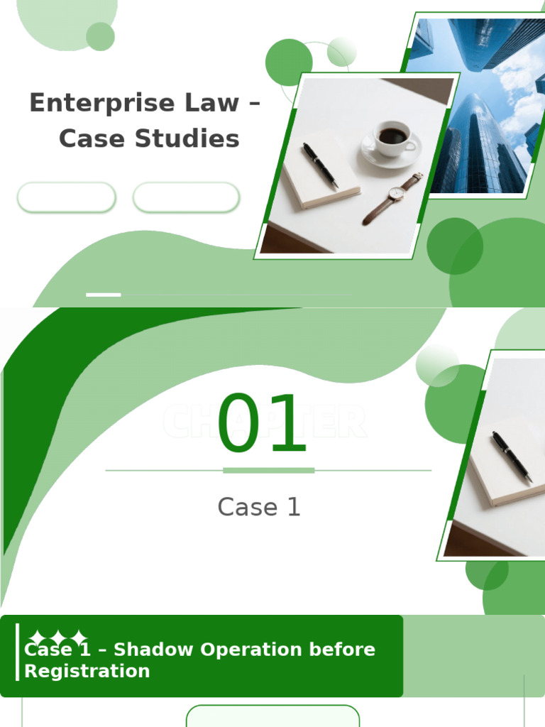 Enterprise Law Case Studies Overview | PDF | Bankruptcy | Business