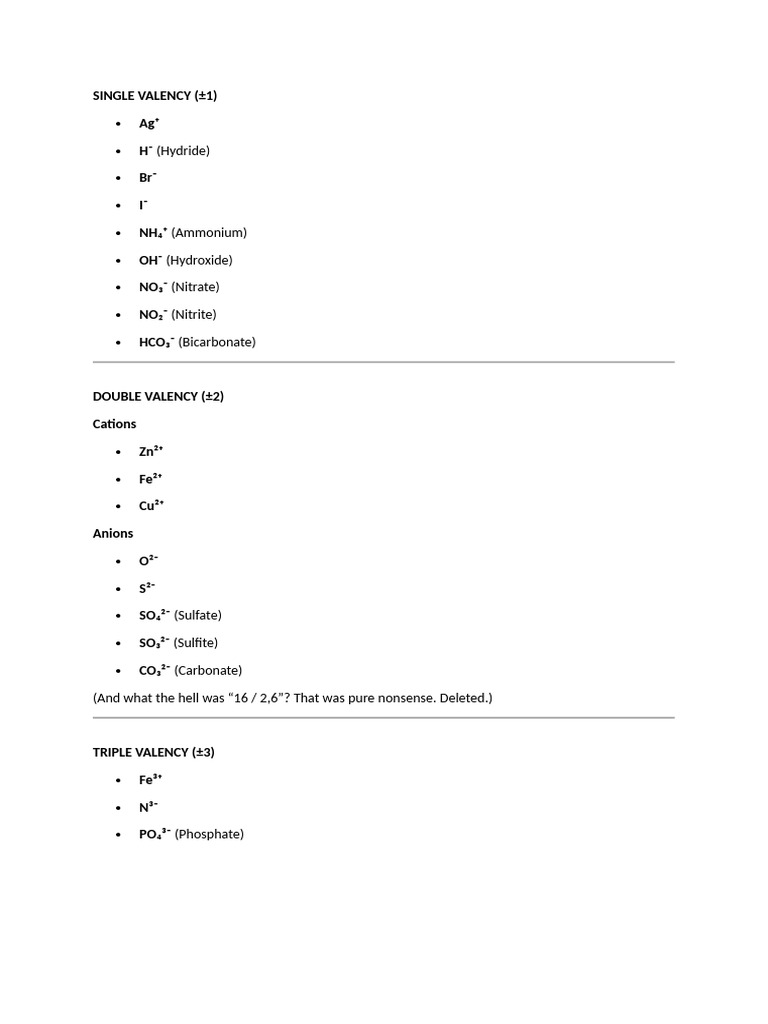 Single Valency | PDF