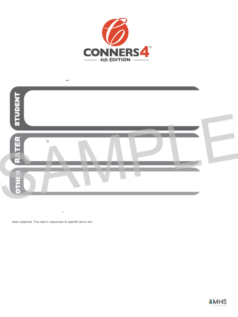 Conners 4 ADHD Index Teacher Sample Report | PDF | Attention Deficit ...