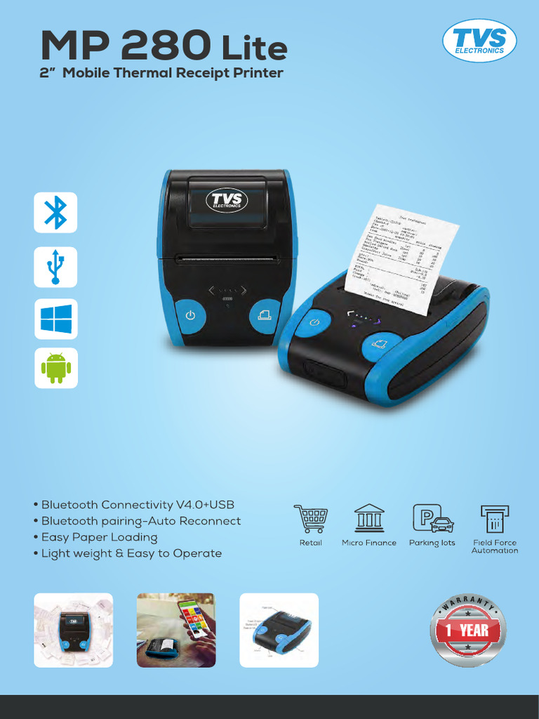 MP 280 Lite Mobile Thermal Printer | PDF