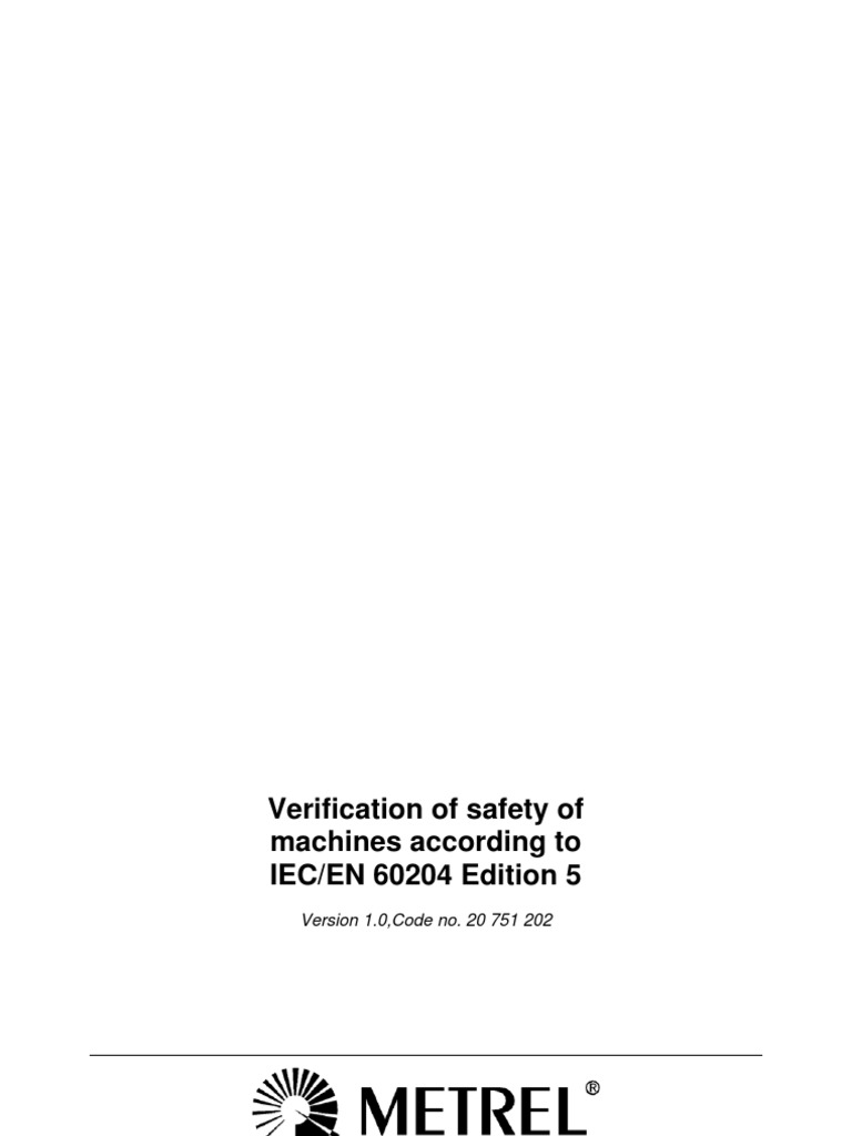 Verification of Safety of Machines According To IEC/EN 60204 Edition 5 ...