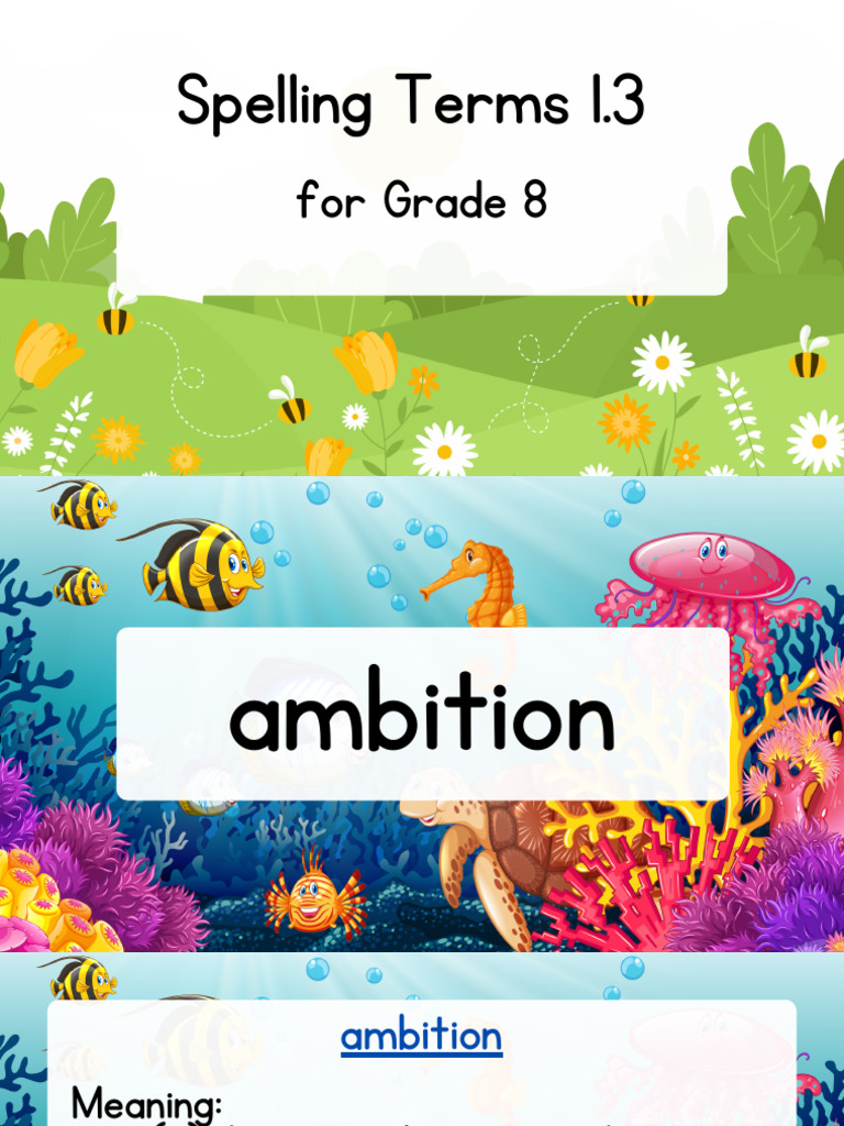 Spelling Test 1.3 For Grade 8 | PDF