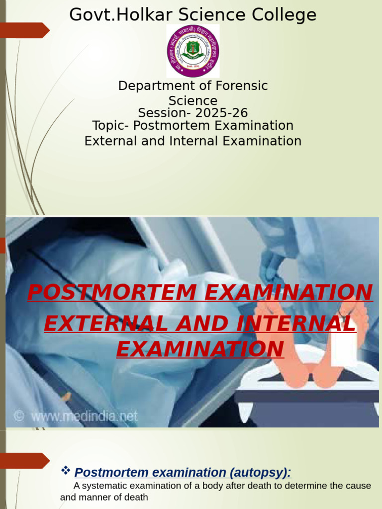 Postmortem Examination Guide 2025-26 | PDF | Autopsy | Abdomen