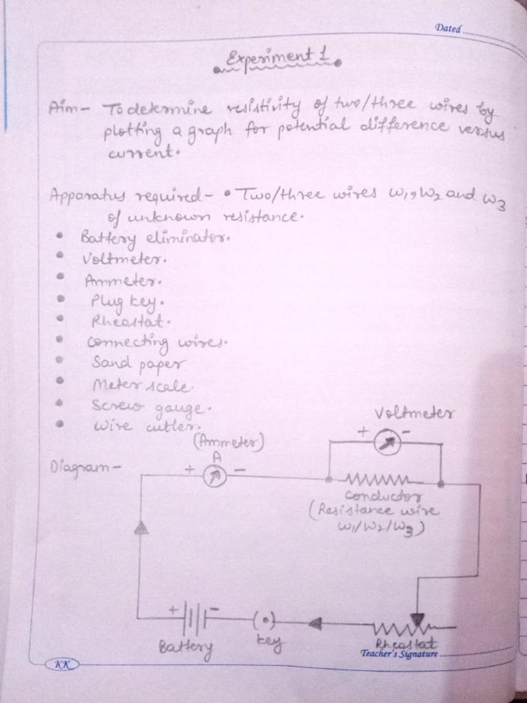 Physics Experiment 1 Class 12 | PDF